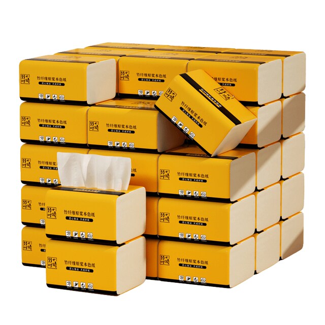 Blue drift 80 packs of bamboo pulp tissue paper full box batch ...