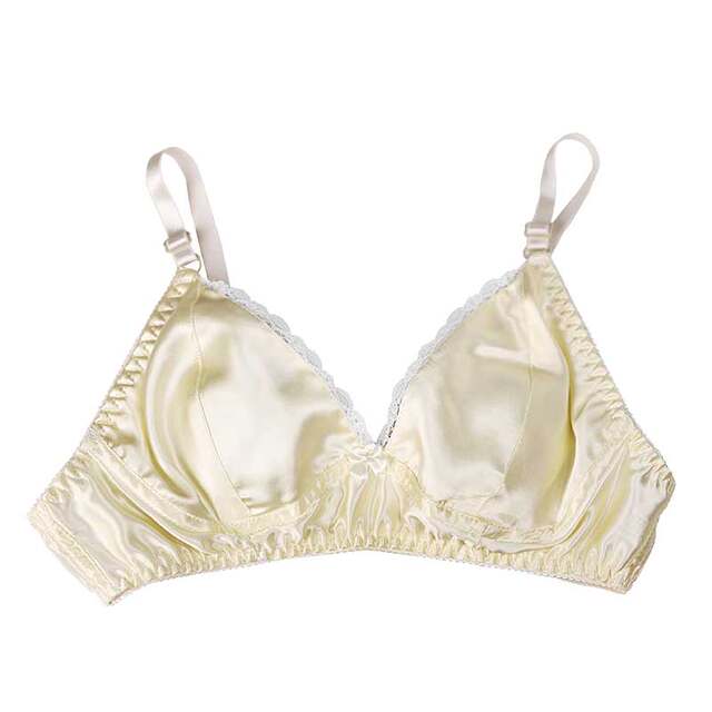 Rabbit ears high-end double-sided silk bra for women without steel rims ...