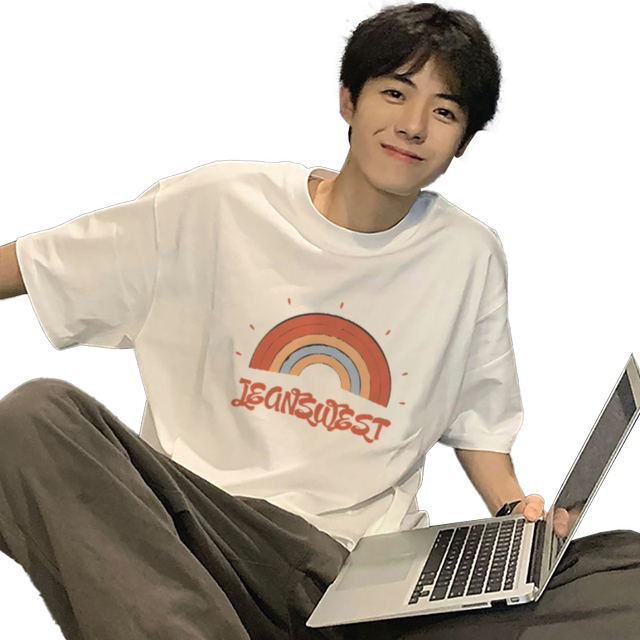 KP Zhenweis men's pure cotton short-sleeved T-shirt 2025 summer new ...