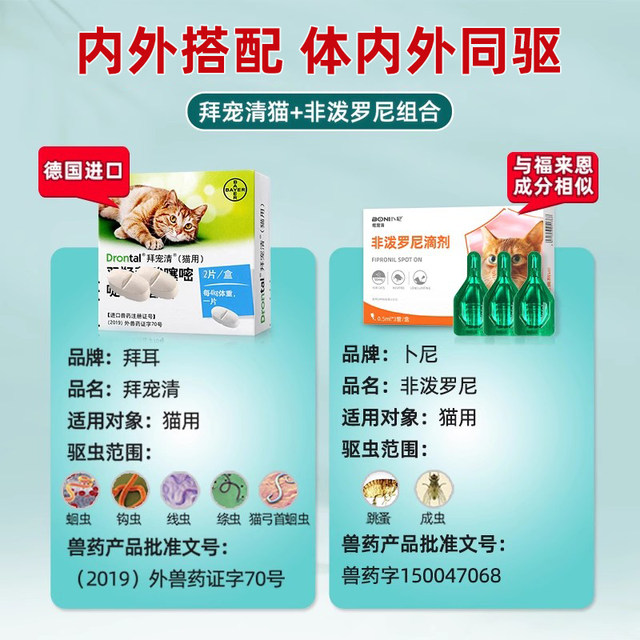 Bayer cat deworming medicine integrated inside and outside Bayer cat ...