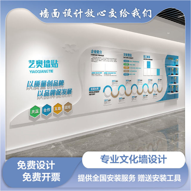 Corporate culture wall customization process design company employee ...
