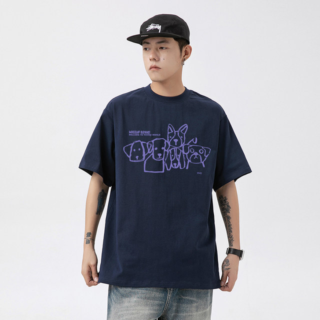 WASSUP heavyweight trendy brand short-sleeved T-shirt men's summer 24 ...