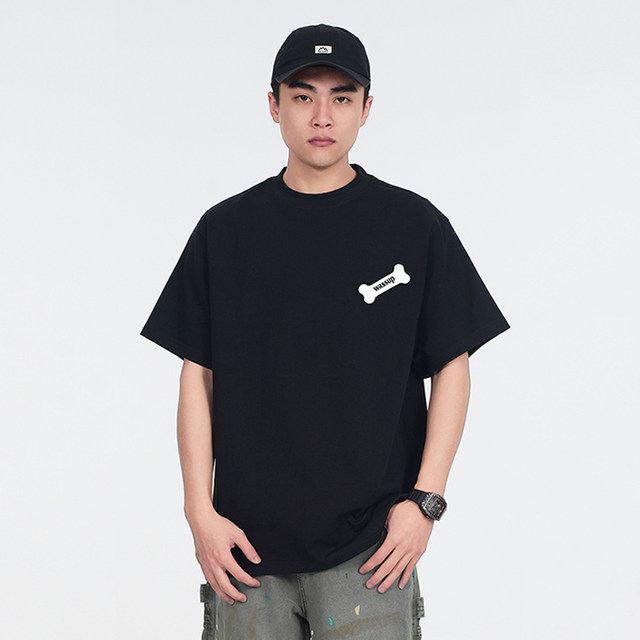 WASSUP American heavyweight pure cotton T-shirt short-sleeved men's ...