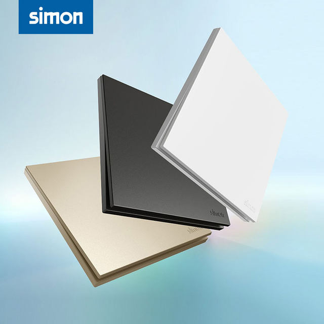 Simon socket switch panel ultra-thin i6air champagne gold steel base ...