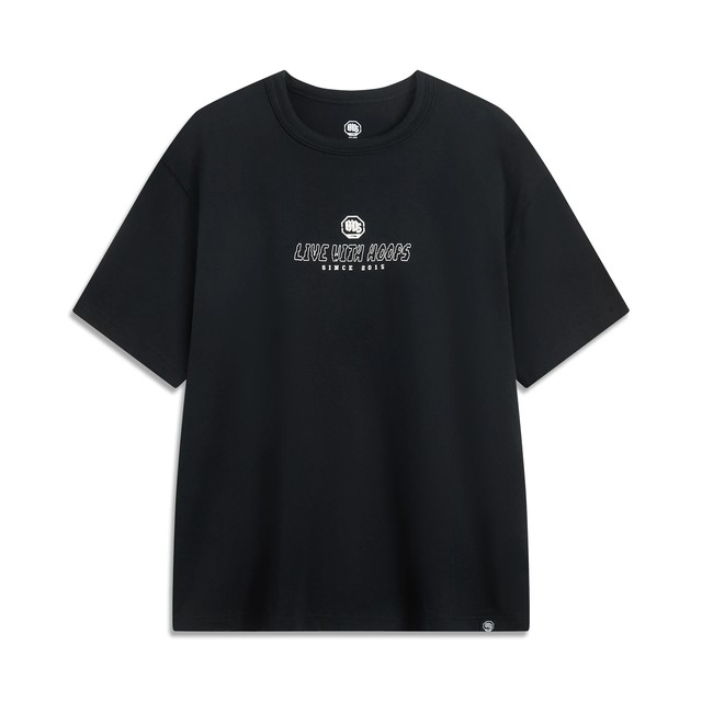 Li Ning BADFIVE Men's Short Sleeve 2025 Summer New Pure Cotton Loose T ...