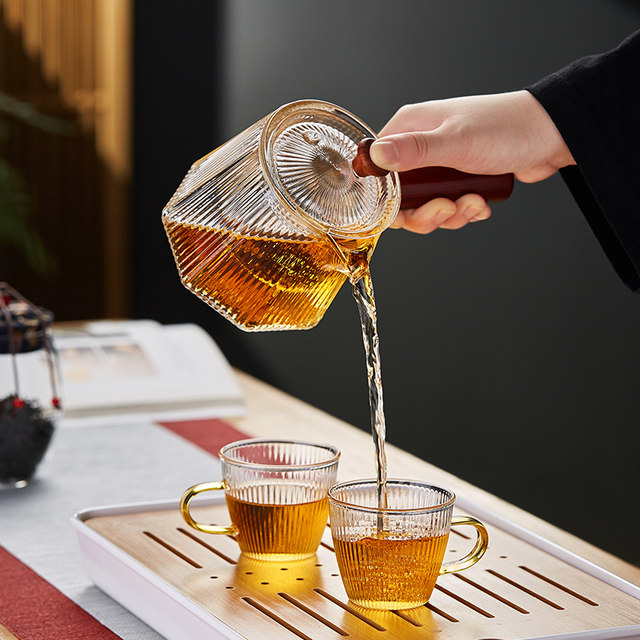 Side-hand teapot glass brewing teapot household single pot electric pot ...