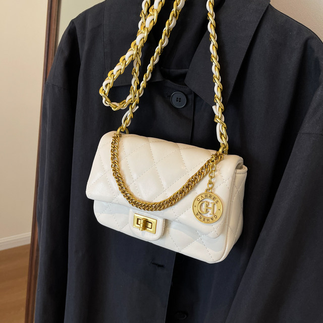 Zuosao's small fragrant diamond chain bag, high-end texture niche bag ...