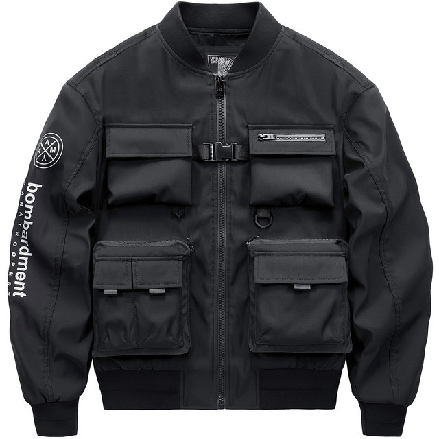 VIP autumn pilot jacket men's multi -pocket loose workplace jacket ...
