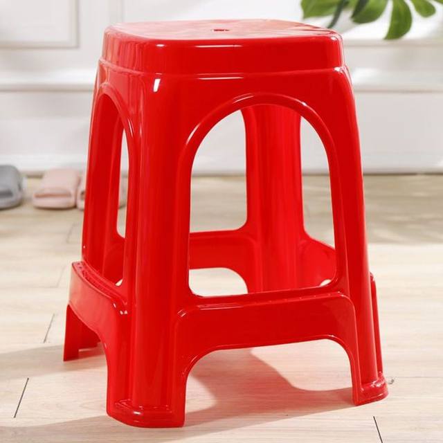 (Wholesale) Thickened plastic stool for adult cooked rubber red rubber ...