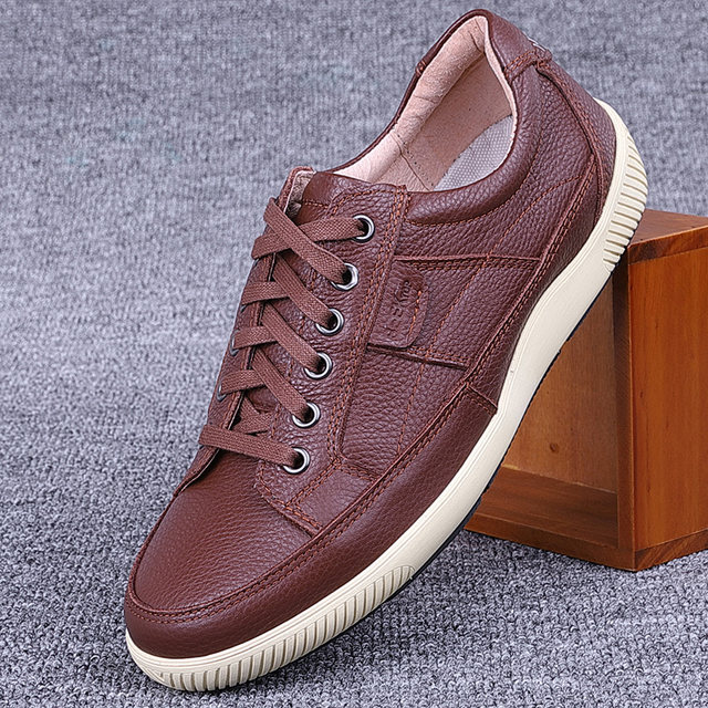 Foreign trade shoes men's leather men's casual board shoes versic trend ...