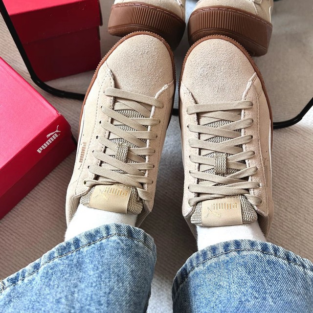 Puma PUMA vikky platform Rihanna black black brown thick sole sponge ...