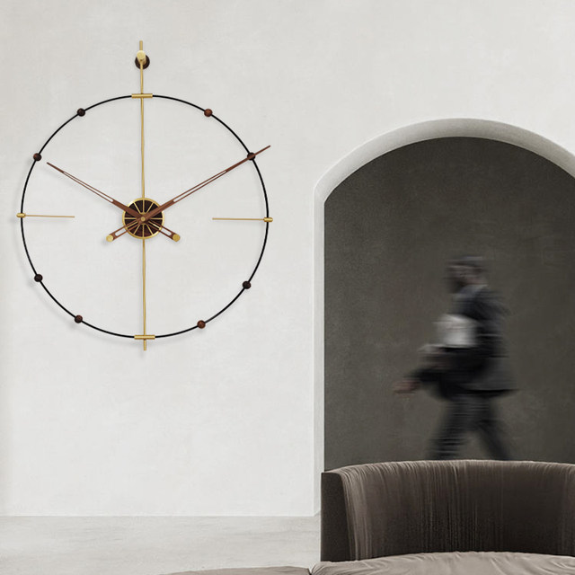 Internet celebrity light luxury wall clock living room modern ...