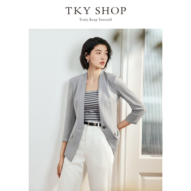 TKY SHOP fashionable V-neck design sense commuter suit jacket spring ...