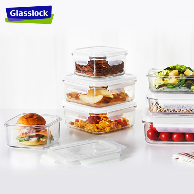 Glasslock imported heat-resistant tempered glass crisper separated ...