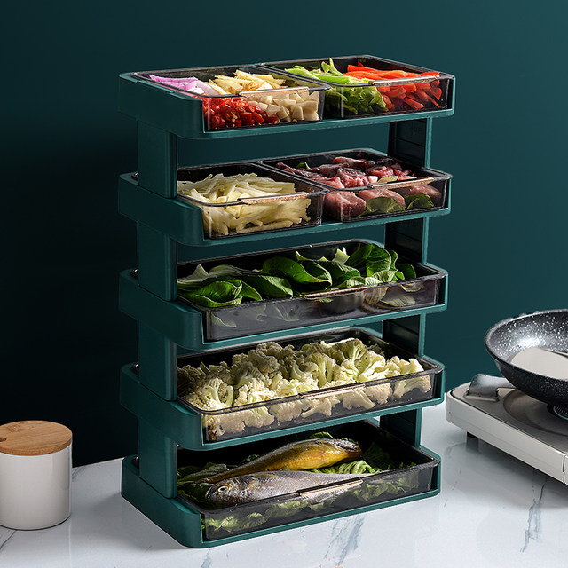 Kitchen with multi -layer storage stacking stacking vegetable disk home ...