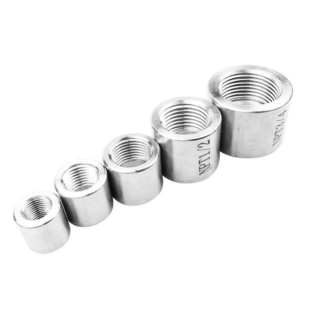 304 stainless steel welded single-head inner wire thickened pipe hoop inner thread half thread ...