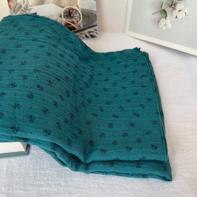 Lake Blue Printing Scarf Ms. Thin Cotton and Mahuma Spring and Autumn ...