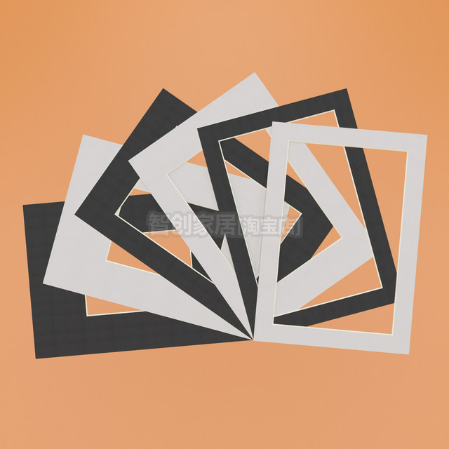 A3A4A5 cardboard white black rectangular A6 hole photo frame lined ...