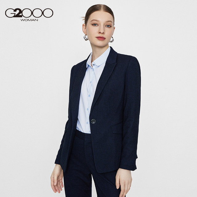 G2000 women's 2025 split collar smart business herringbone pattern ...