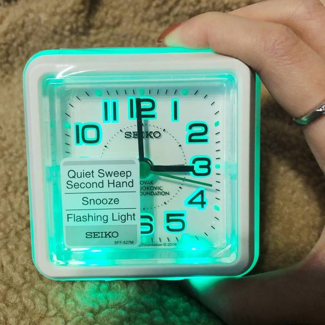 RHYTHM Japanese candy-colored alarm clock silent night light flashes ...