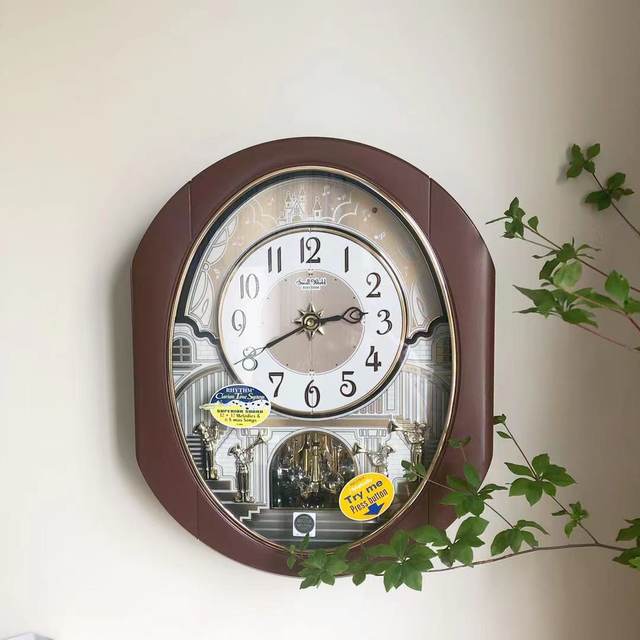 RHYTHM Lisheng Wall Clock Living Room European Retro Rotating Silent ...
