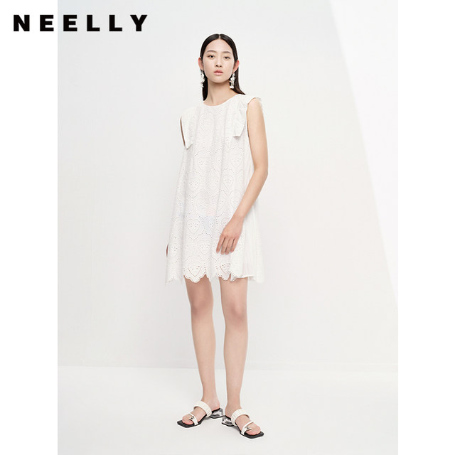 NEELLY Nali Shopping Mall same French embroidered love sleeveless dress ...