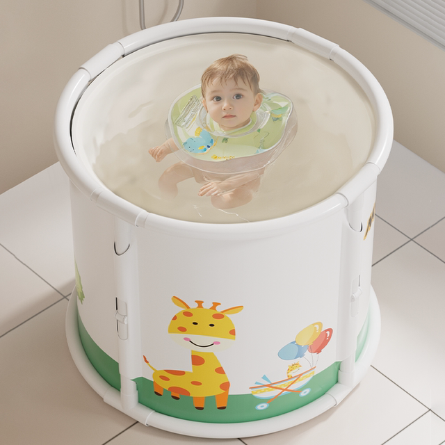 Baby swimming bucket household foldable baby bath bucket swimming pool ...