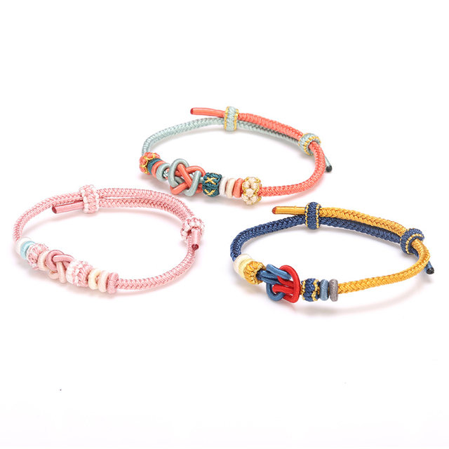 Gold store hand rope bracelet string beads transfer beads can be worn ...