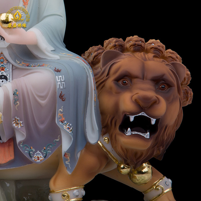 White marble Taiyi real person rescuing suffering god statue with mount ...