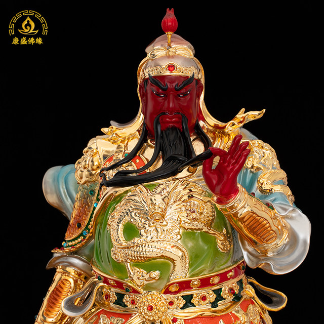 Dinglongguan Gong God statue of pure bronze gilt gold new Gold Martial ...