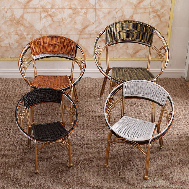 Vine chair small vine chair back chair Iron -weaving vine chair outdoor ...