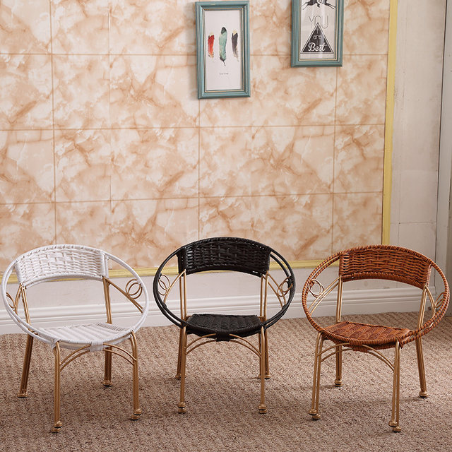 Vine chair small vine chair back chair Iron -weaving vine chair outdoor ...