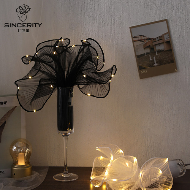 Seven-color pansy spray gauze light string spray gauze flower packaging ...