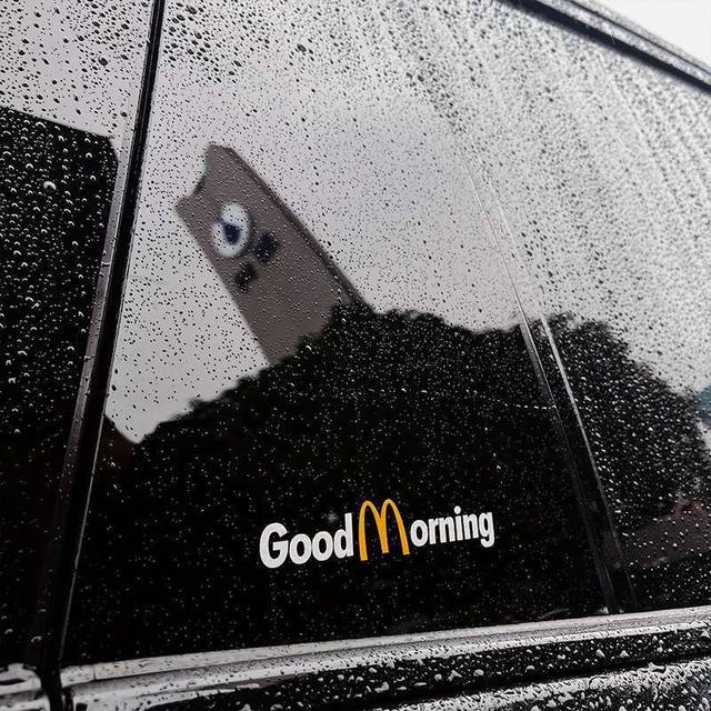 McDonald's good morning car side window glass sticker body triangle ...