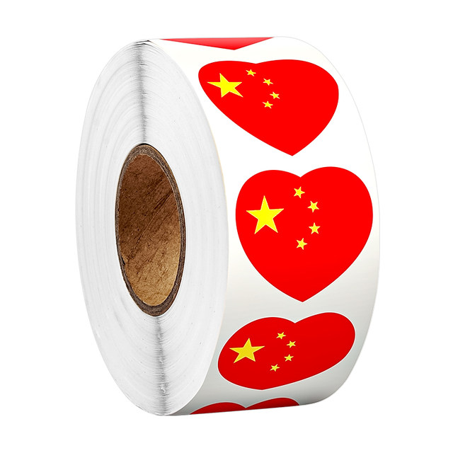 500 love red flag national flag stickers paper face stickers small red ...