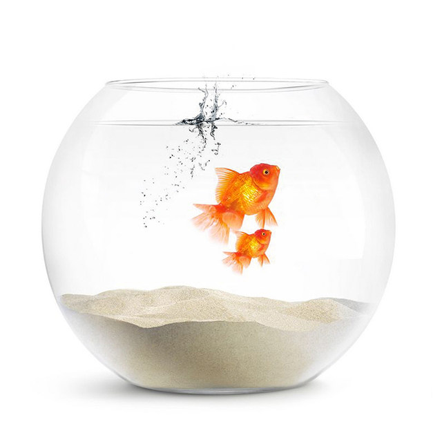 Extra large fish tank glass round creative transparent thickened ...
