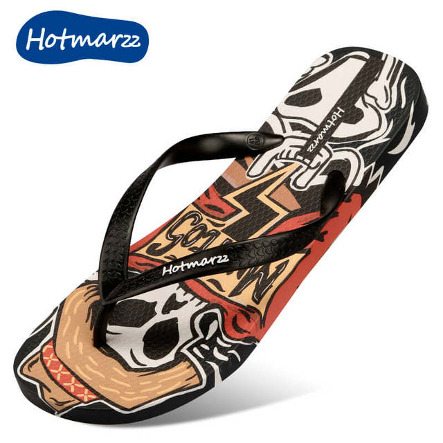 hotmarzz black horse national trendy men's flip-flops trend non-slip ...