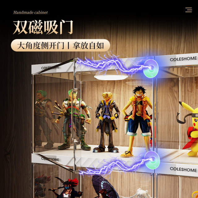 Figure display cabinet Gundam storage rack transparent household ...