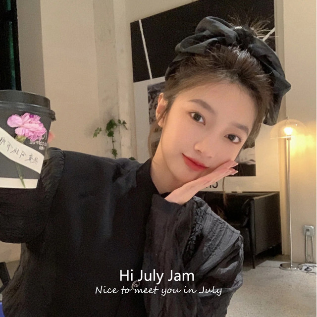 Black bow hair clip large female high skull top pill head grasping clip ...