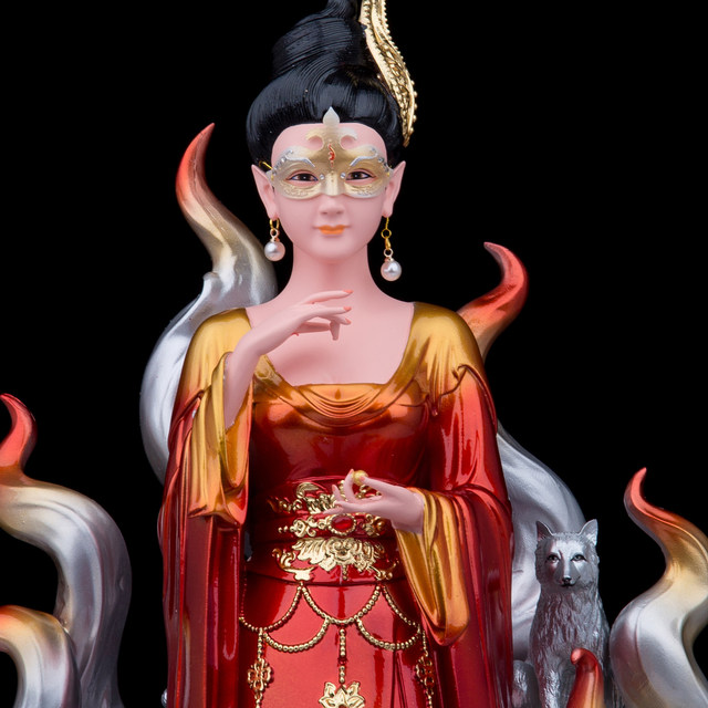 Nine-tailed goddess statue resin nine-tailed nine-girl statue spirit ...