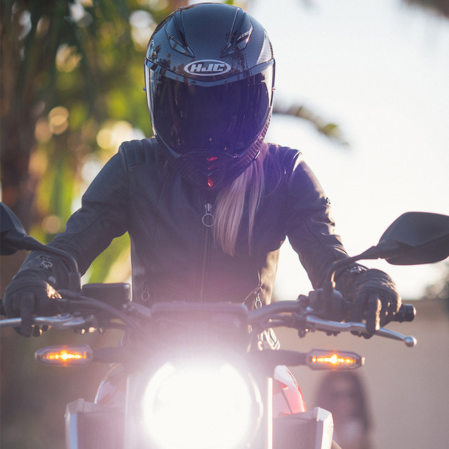 Imported HJC carbon fiber motorcycle dual-lens helmet full-face helmet ...