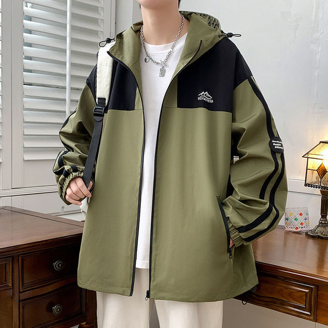 High school student jacket male spring and autumn leisure tide brand ...