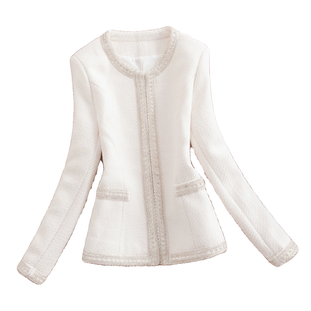 Celebrity white small fragrant short coat women's 2024 spring autumn ...