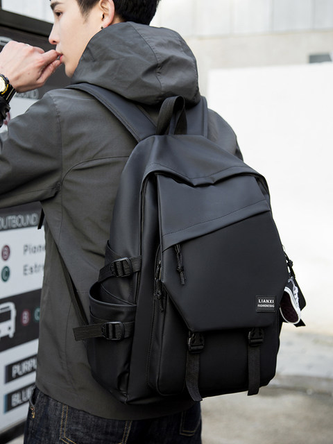 Simple shoulder bag men's wild computer travel backpack female junior high school students high ...