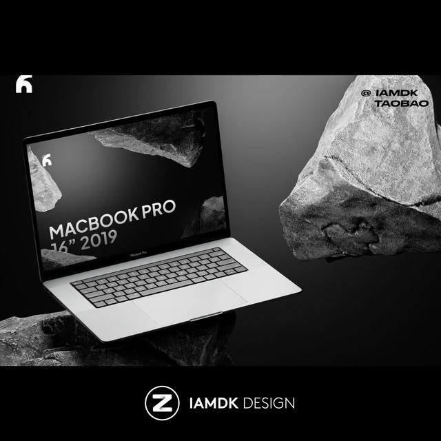 MacBook Pro Notebook Computer Display Effect Chart PS Mockup prototype ...