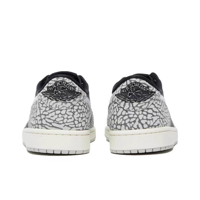 Air Jordan 1 Low AJ1 black gray crackle pattern elephant low-top ...