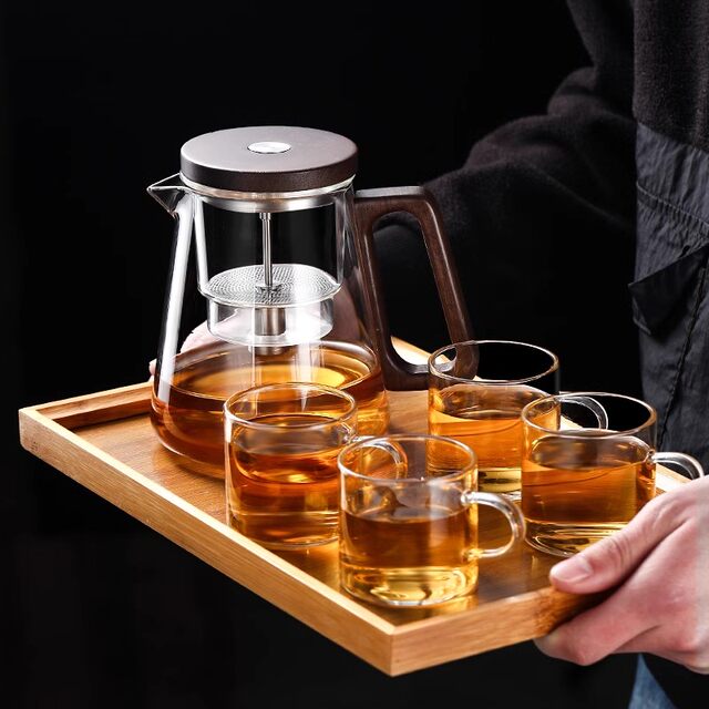 The elegant cup bubble teapot all glass inner inner glass inner tea ...