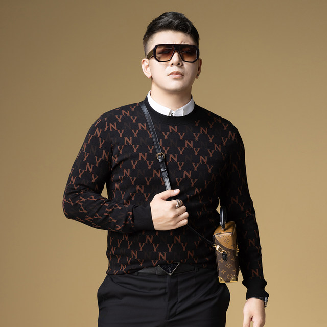 BM letters high -end sweater men's spring and autumn long sleeves with ...