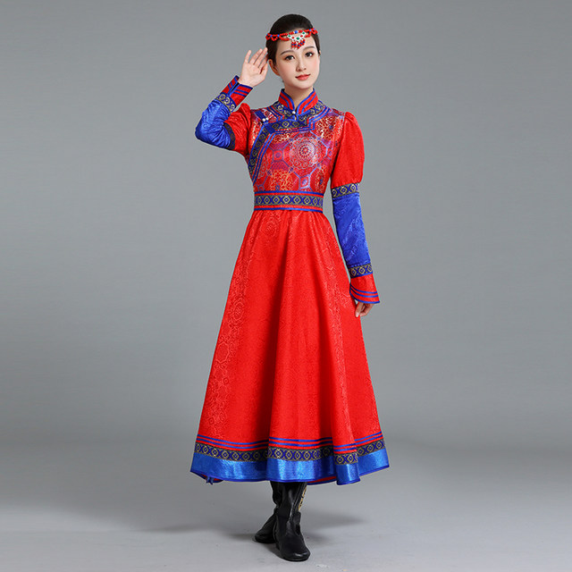 Mongolian costume ladies dance performance Mongolian robe long skirt ...