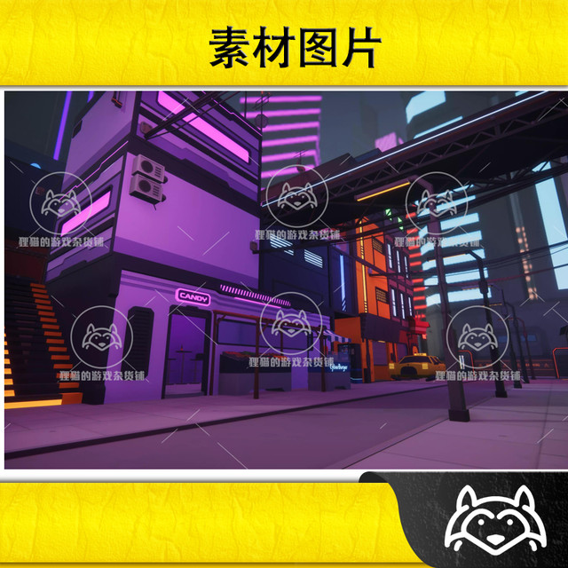 Unity Low Poly Sci-Fi Cyberpunk City 1.01 package update low-model ...